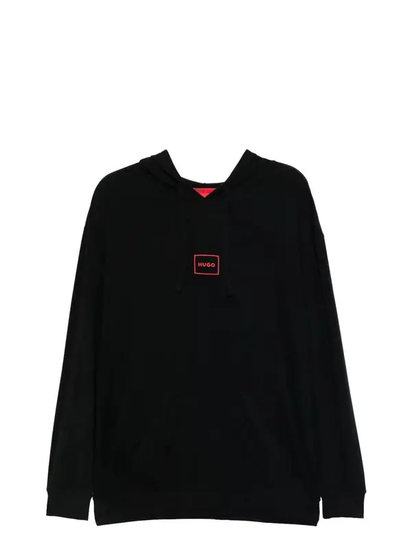 Hugo Logo-printed Hoodie - Black