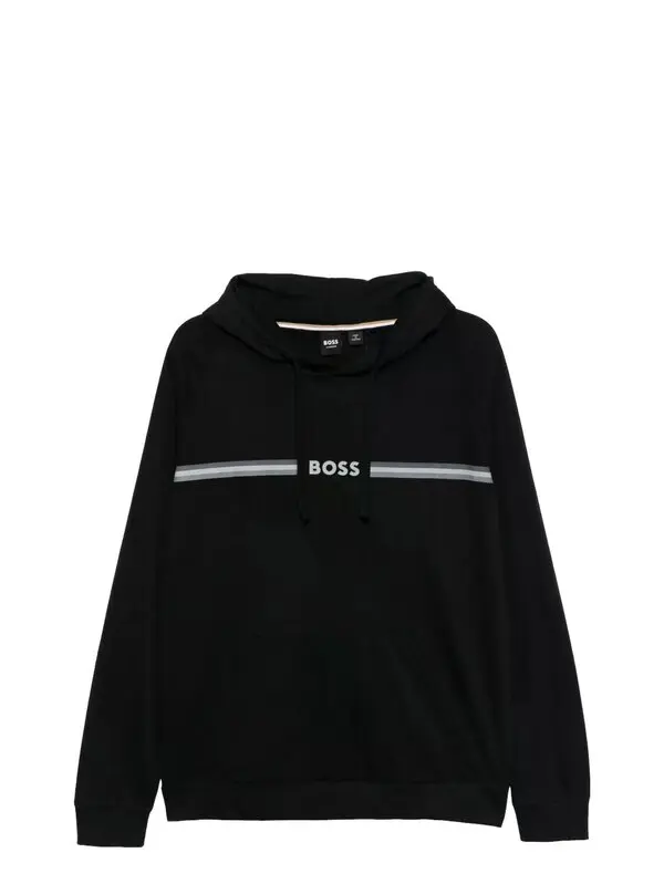 BOSS Logo-printed Hoodie - Black