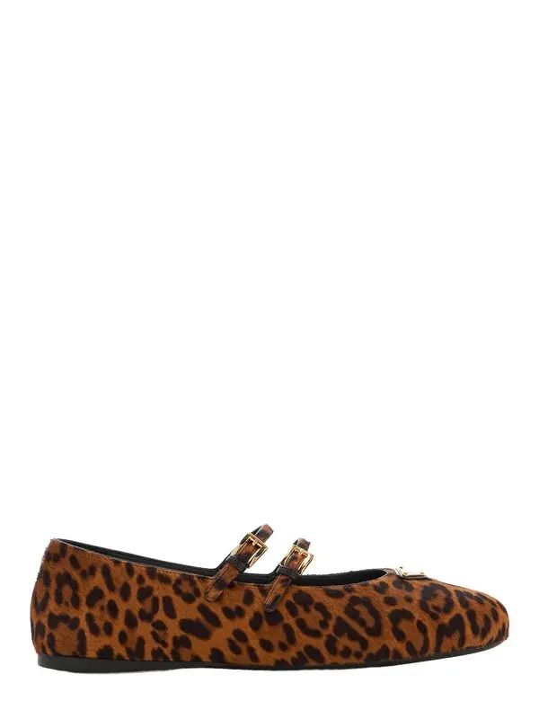 Prada Leopard-print Pony Hair Ballet Flats - Animal