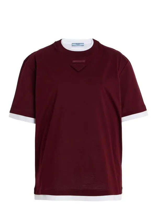 Prada Cotton Jersey T-shirt - Burgundy