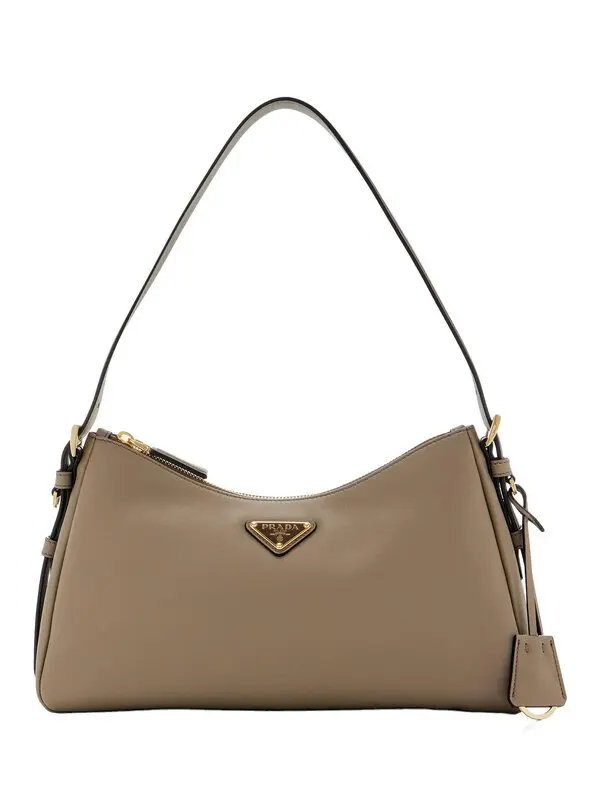 Prada Aimée Leather Shoulder Bag - Grey