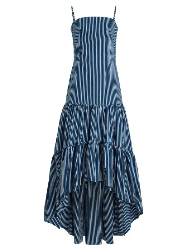 ANDRES OTALORA Colonial Striped Maxi Dress - Blue
