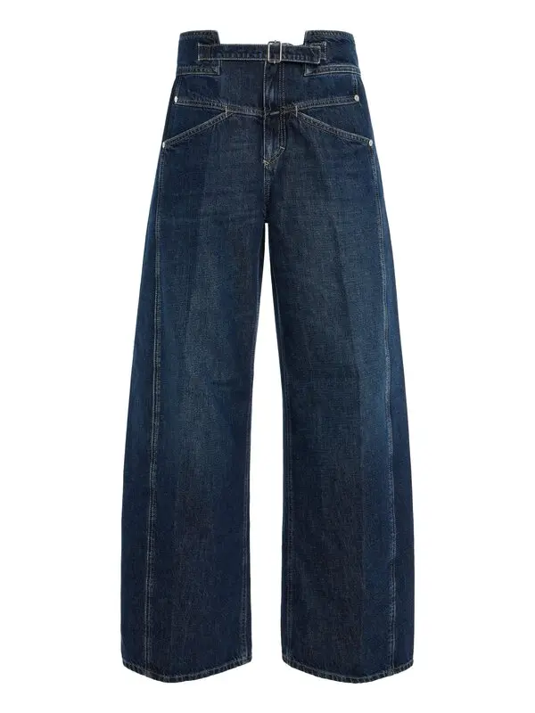 Closed Floui-x Rigid Mid-rise Barrel-leg Jeans - Dark Wash