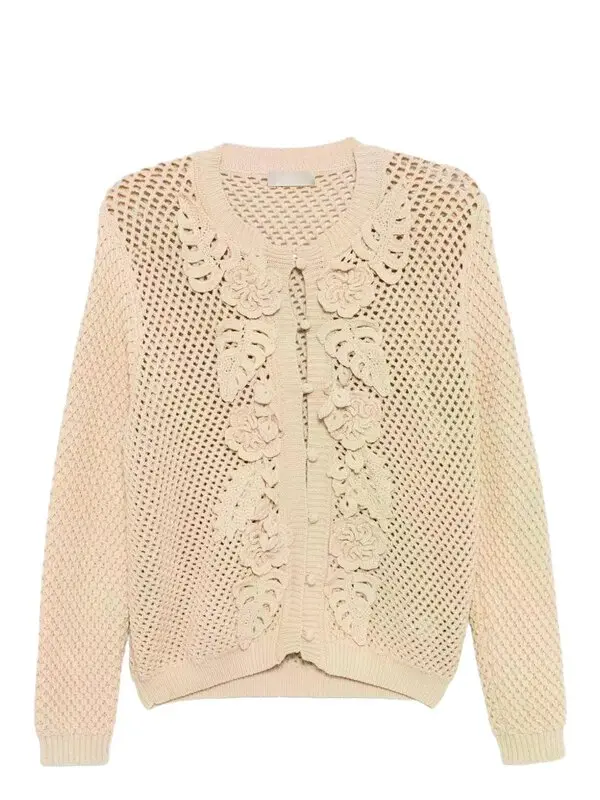 Elie Saab Crochet-knit Cardigan - Neutrals