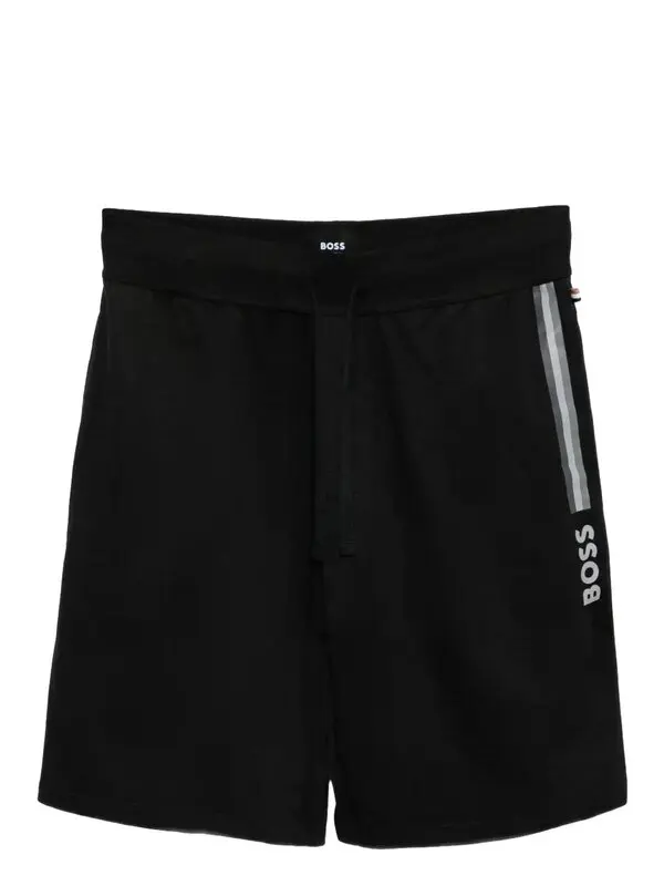 BOSS Logo-printed Shorts - Black