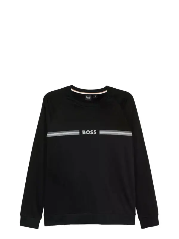 Hugo Boss Logo-print Cotton Sweatshirt - Black