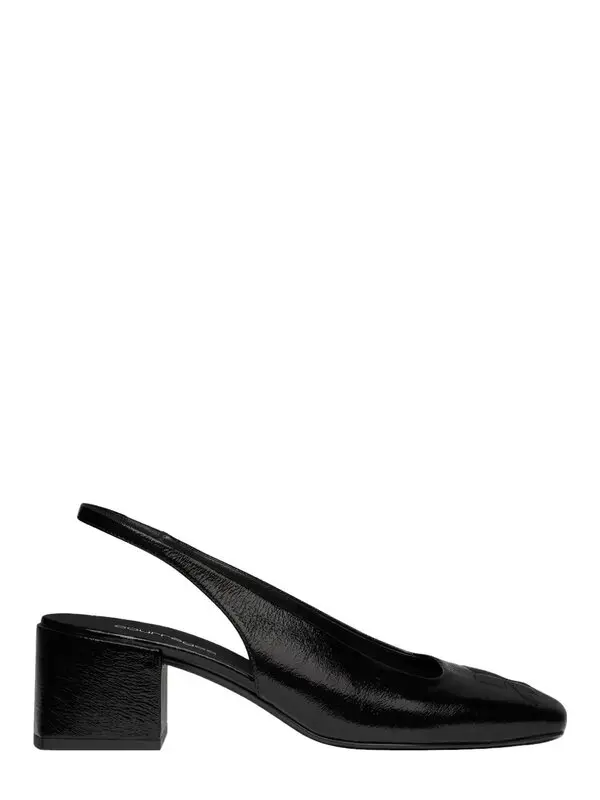 COURREGES 55mm Block-heel Slingback Pumps - Black