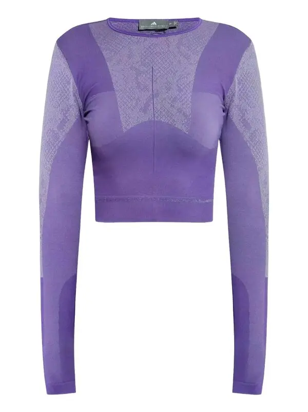Adidas By Stella McCartney Snakeskin-pattern Long-sleeve Top - Purple