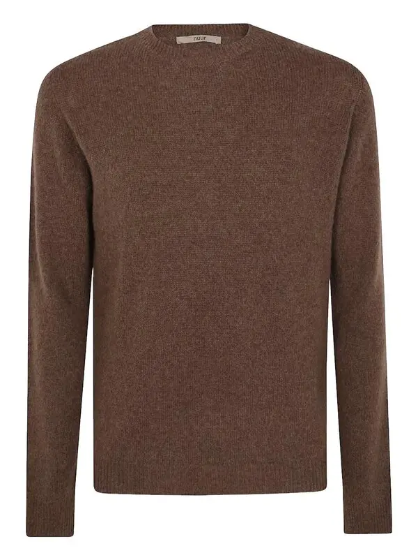 ROBERTO COLLINA Long Sleeve Round Neck Sweater - Brown