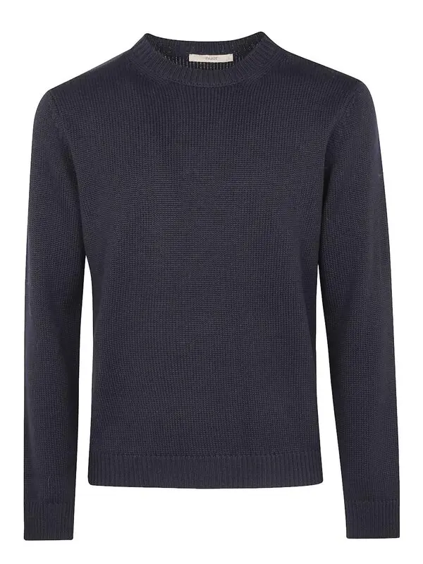 ROBERTO COLLINA Long Sleeve Round Neck Sweater - Black