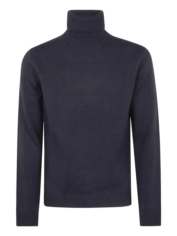 ROBERTO COLLINA Long Sleeve Turtleneck Sweater - Black