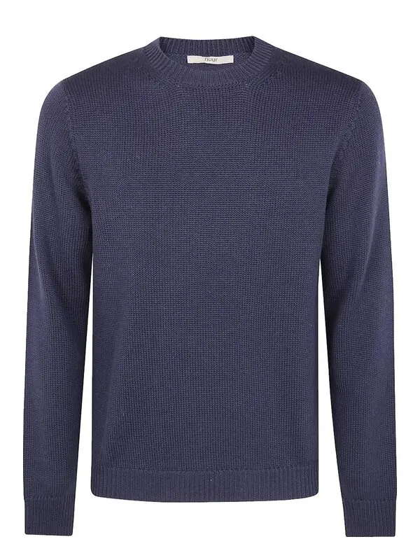 ROBERTO COLLINA Long Sleeve Round Neck Sweater - Blue