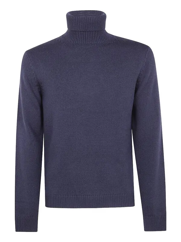 ROBERTO COLLINA Long Sleeve Turtleneck Sweater - Blue