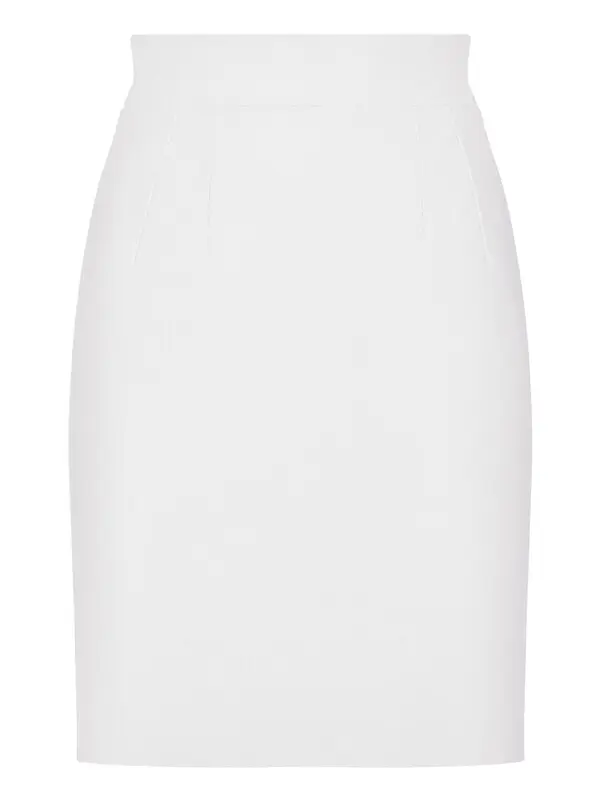 Dolce & Gabbana Straight-cut Wool Midi Skirt - White