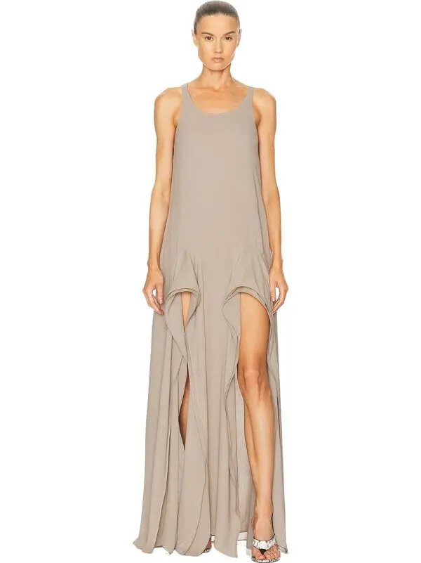 Alaïa Peek Maxi Dress - Tourterelle
