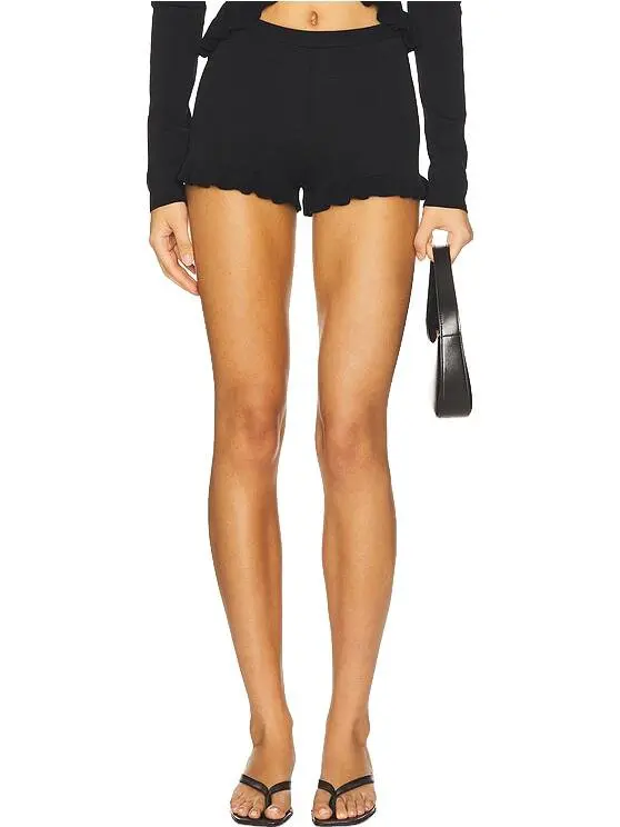 Majorelle Layilah Ruffle Knit Short - Black