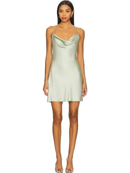 Alice + Olivia Harmony Mini Slip Dress - Green Tea