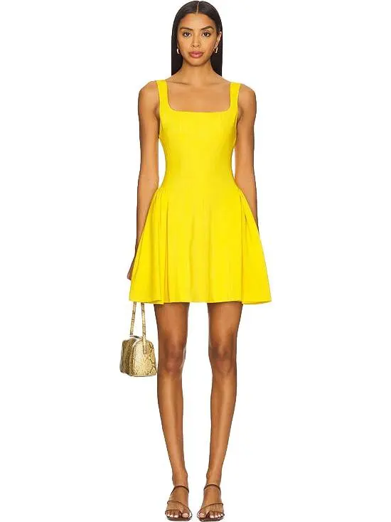 Alice + Olivia Vera Fit And Flare Mini Dress - Golden Hour