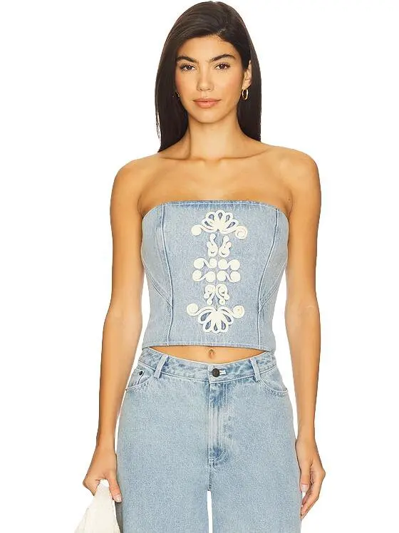 THE WOLF GANG El Toro Bustier - Denim