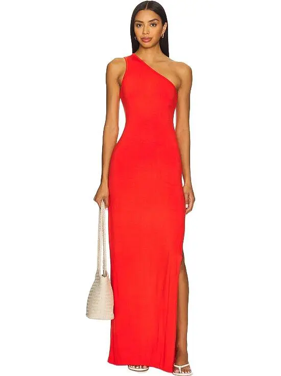 Seafolly Jersey One Shoulder Dress - Flame