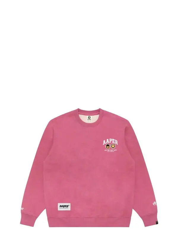 AAPE BY *A BATHING APE® Logo Crew-neck Sweatshirt - Pink