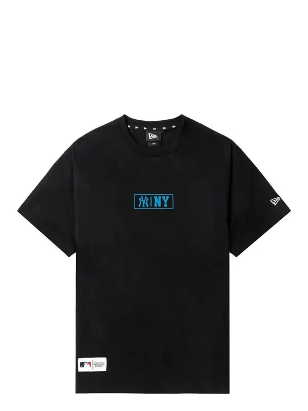 New Era Lettering-print Graphic T-shirt - Black