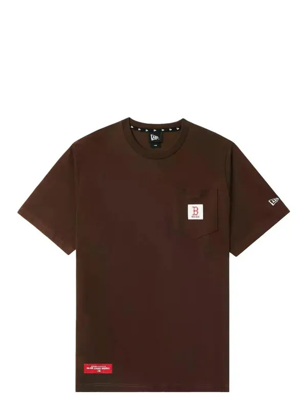 New Era Pocket-detail T-shirt - Brown