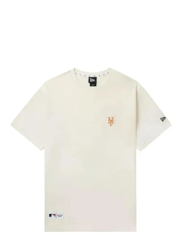 New Era Logo-patch Cotton T-shirt - Neutrals