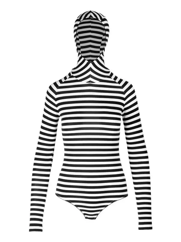 IOANA CIOLACU Striped Hooded Bodysuit - Blue