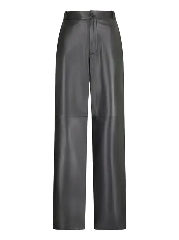 DESA 1972 Leather High-waisted Trousers - Black