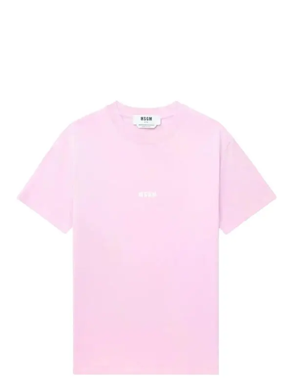 MSGM Logo-print Cotton T-shirt - Pink