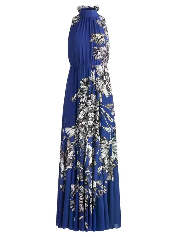 Alice + Olivia Floral Maxi Day Dress - Blue