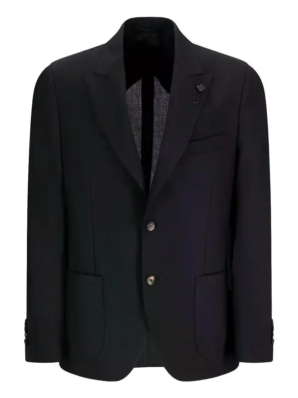 LARDINI Patch-pocket Blazer - Black