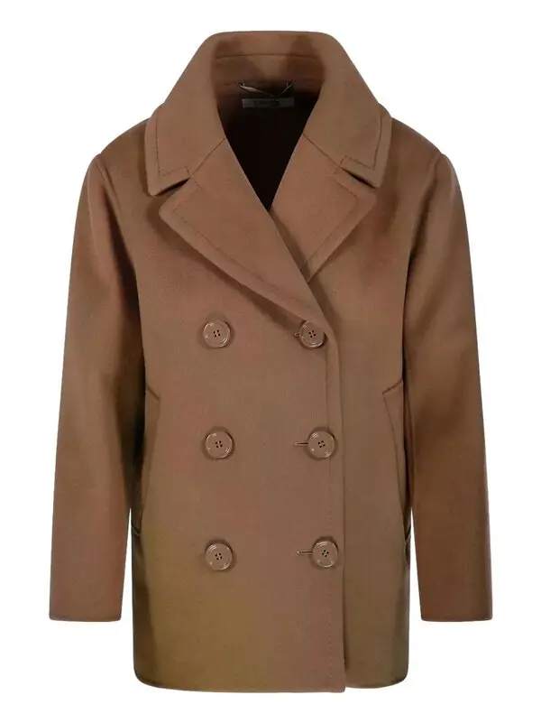 Max Mara Double-breasted Buttoned Coat - Brown