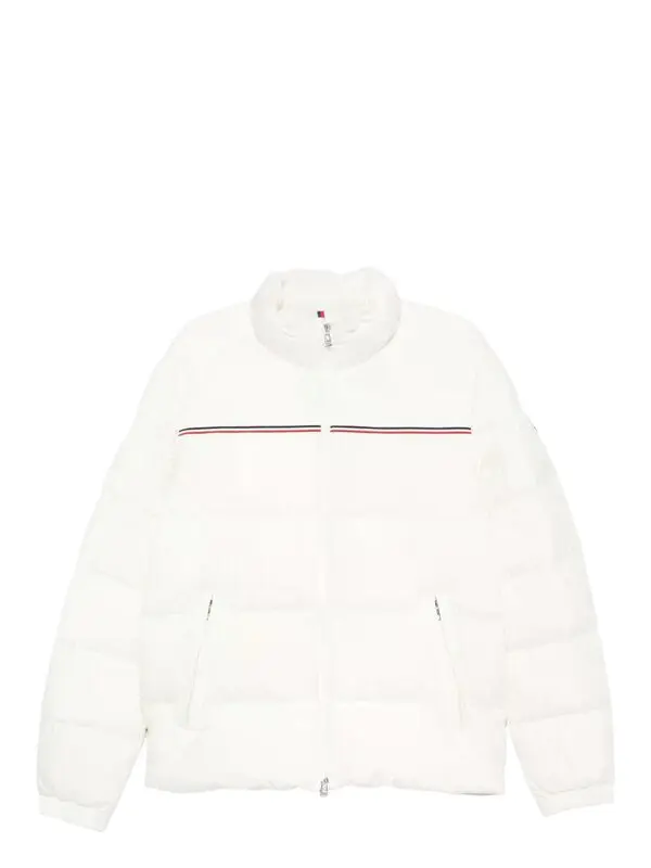Moncler Stripe-detail Quilted Jacket - Neutrals