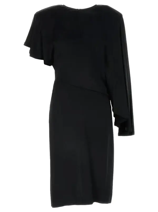 Stella McCartney Asymmetrical Sleeve Draped Dress - Black