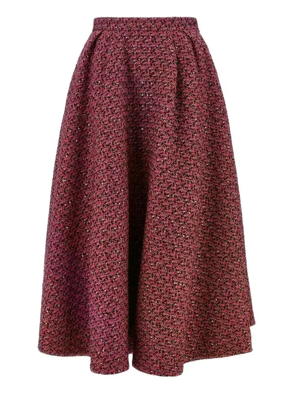 Alessandra Rich Tweed Midi Skirt - Pink
