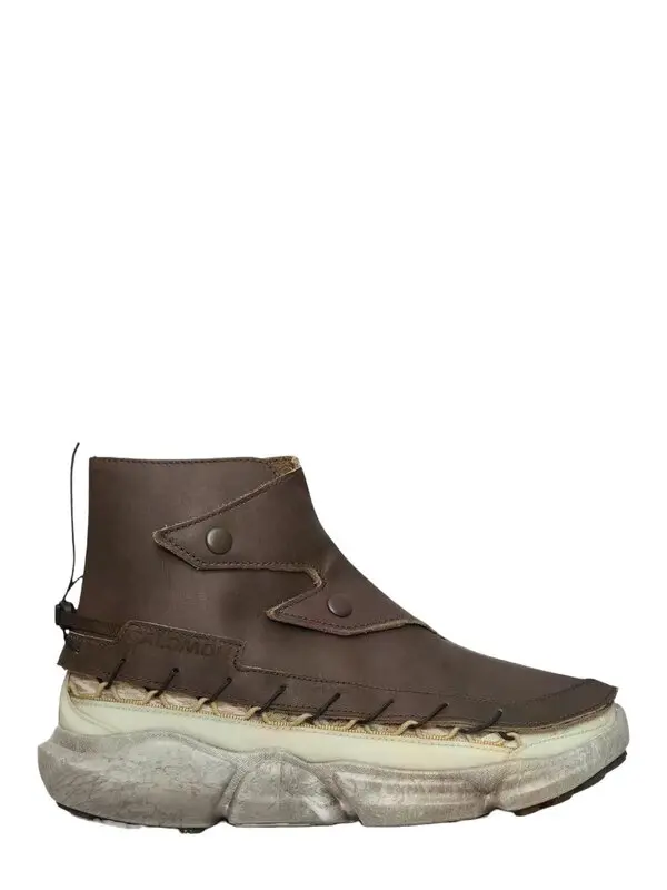 SALOMON Leather High-top Sneakers - Brown