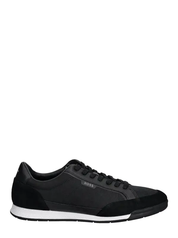 BOSS Panelled Lace-up Low-top Sneakers - Black