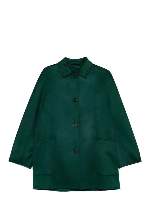 Max Mara Patch-pocket Button Coat - Green