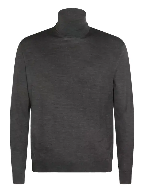 Malo Turtleneck Wool Sweater - Grey