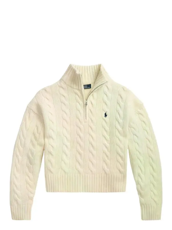 Polo Ralph Lauren Cable-knit Half-zip Sweater - Neutrals