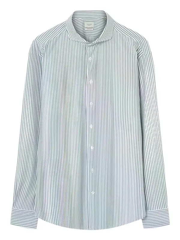 TRAIANO MILANO Striped Long-sleeved Shirt - Green