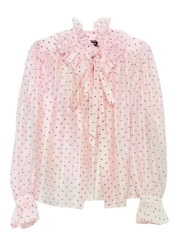 STYLAND Polka-dot Blouse - Pink