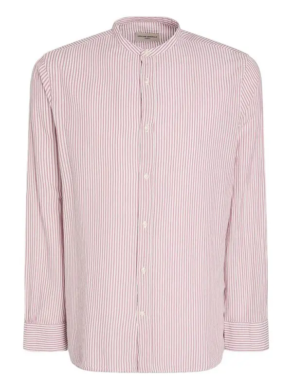 Officine Générale Gaston Striped Cottongauze Shirt - Lilac