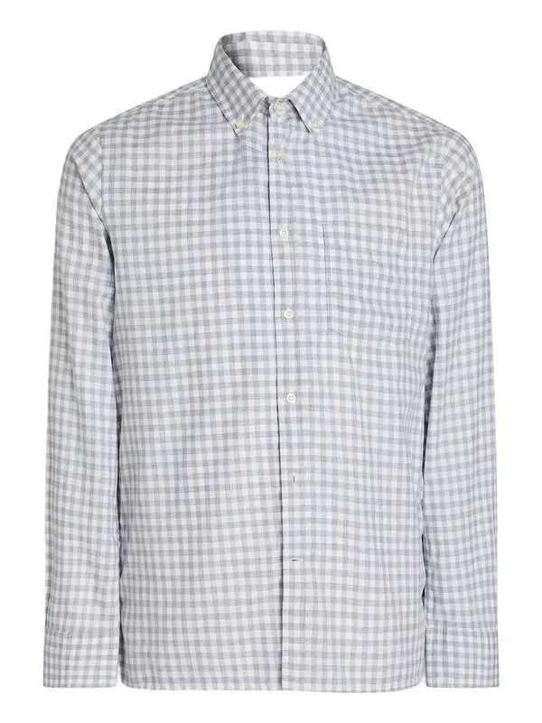 Officine Générale Arsene Gingham Cottontwill Shirt - Gray