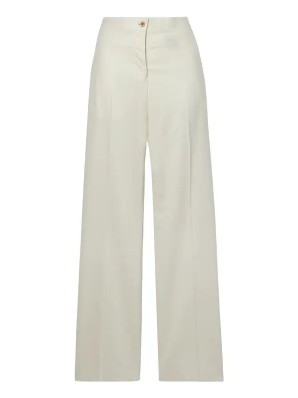 Giuliva Heritage The Janice Wool-twill Straight-leg Pants - Ivory