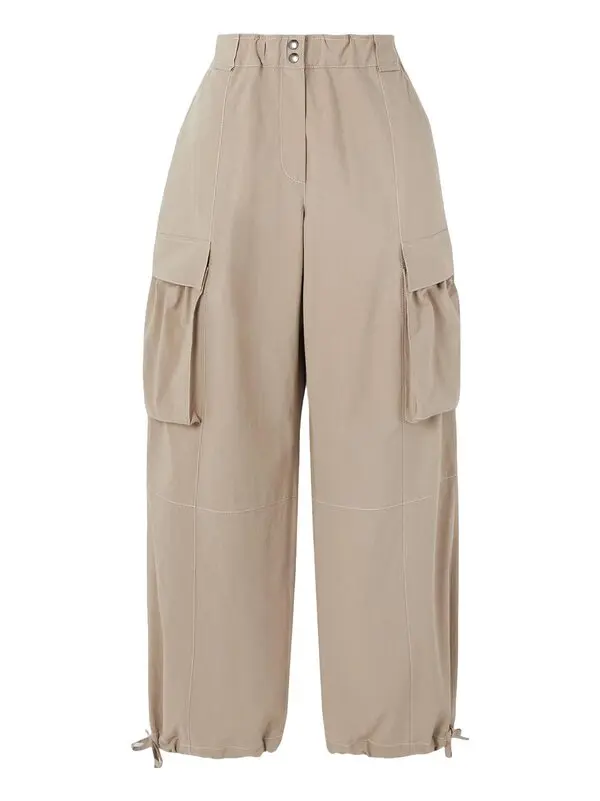 Brunello Cucinelli Cotton-poplin Straight-leg Cargo Pants - Beige