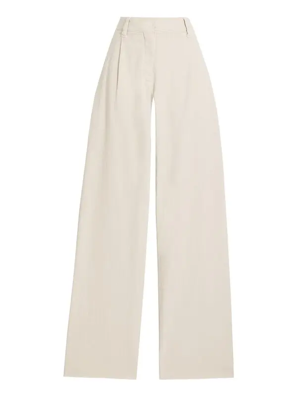 Brunello Cucinelli High-rise Wide-leg Jeans - Ecru