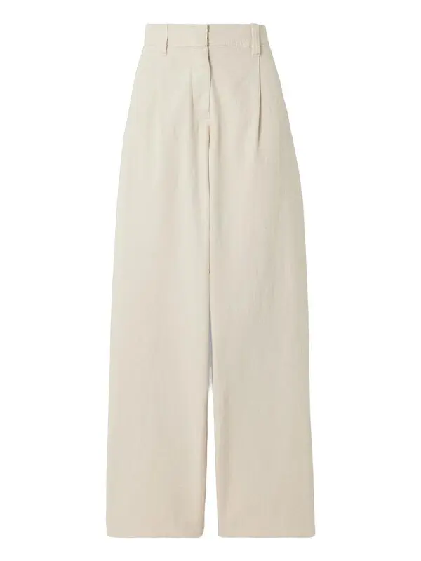 Brunello Cucinelli High-rise Wide-leg Jeans - Ivory